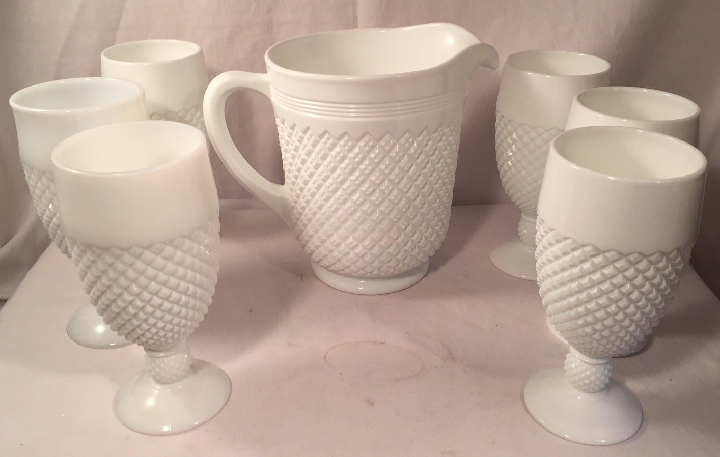Amazon.com: Glass Water Pitcher Set - Addison Pattern - American Made ...