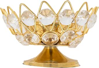 Amazon.com: ROY Lotus Shape Brass Decorative PUJA Diya OR PITAL LAMP ...