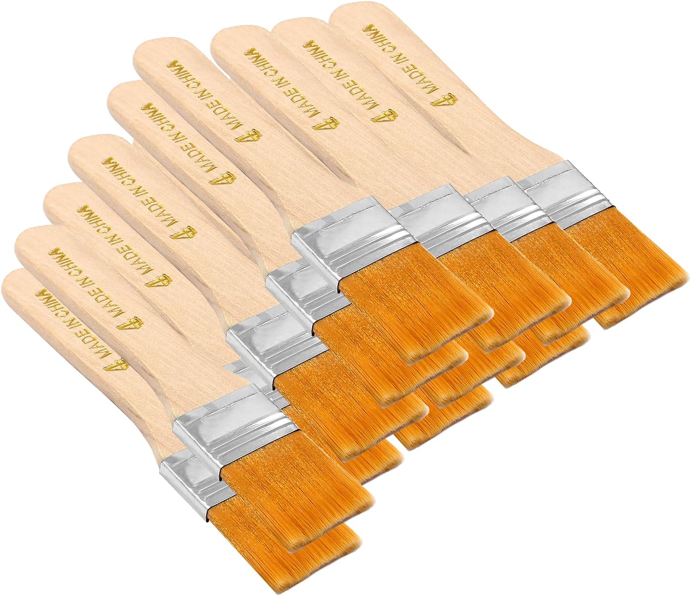 Amazon.com: Hitefu 1 Inch Width Flat Paint Brushes Nylon Bristle with ...