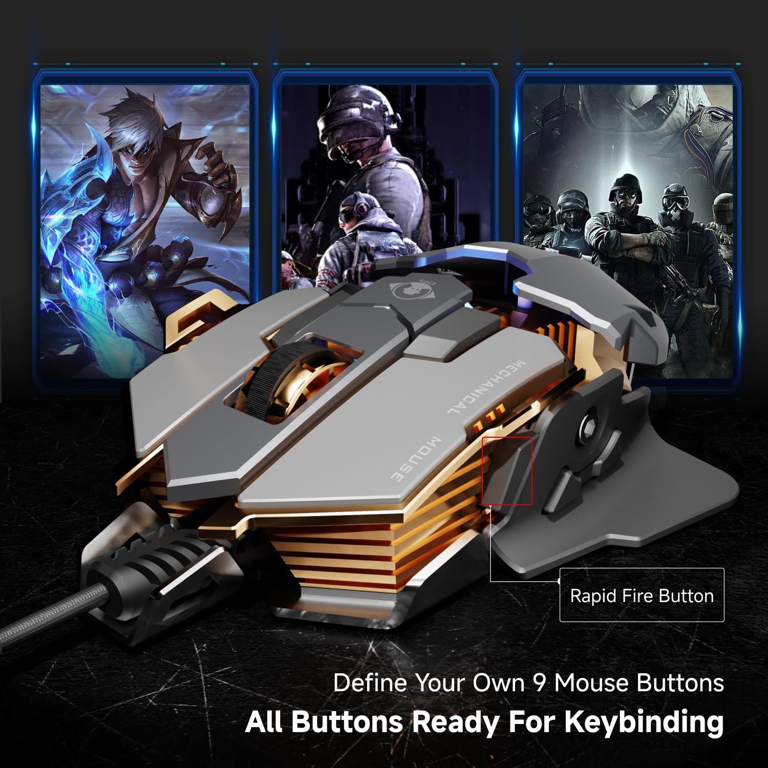 Snapklik.com : SEUNKWANG EWEADN G5 Wired Gaming Mouse, Ergonomic RGB ...