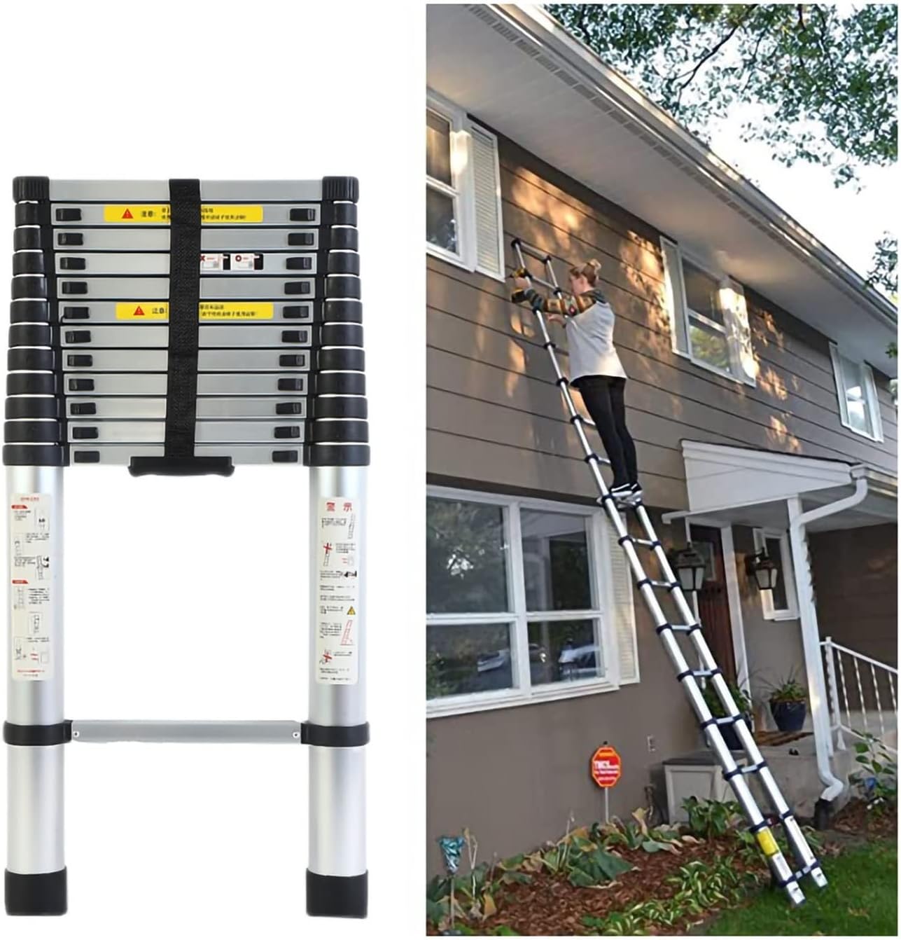 Heavy Duty Telescopic Ladder 6m/5m/4m/3m/2m/1m Tall, Portable Folding ...