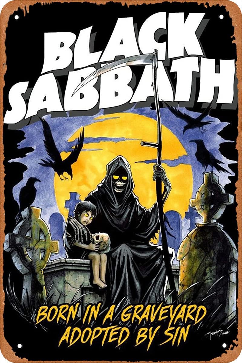Amazon.com: Black Sabbath Poster Retro Tin Sign Metal Signs Vintage ...