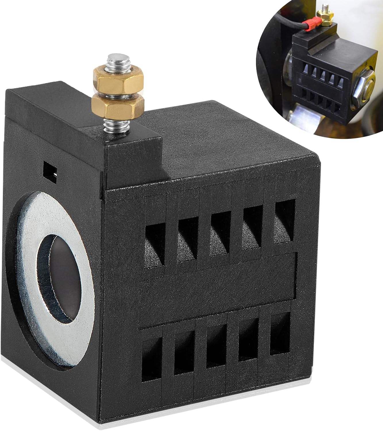 Amazon.com: 10226-33 10V DC Solenoid Coil 25W 8-32 Single Stud w/Brass ...