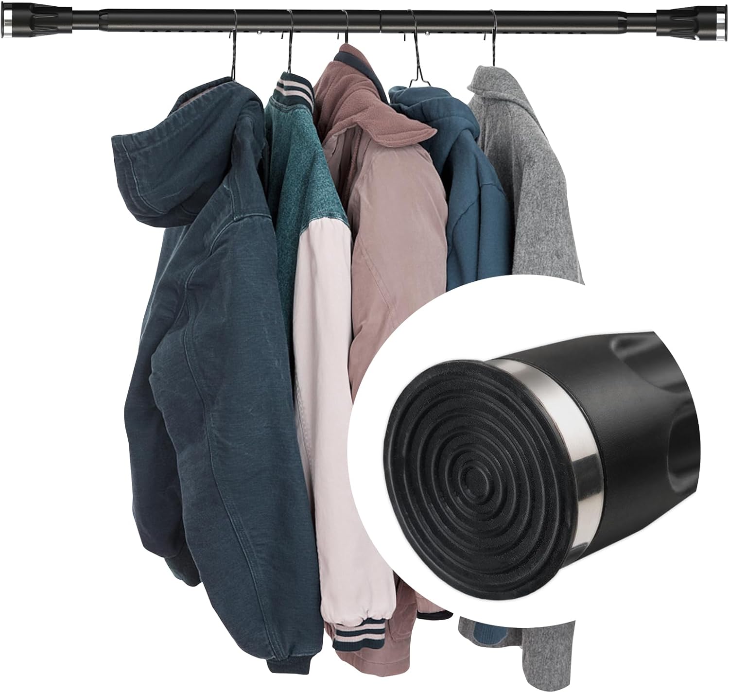 Closet Hanging Rod 1.3 Inch Diameter Heavy Duty Closet Rods For Hanging ...