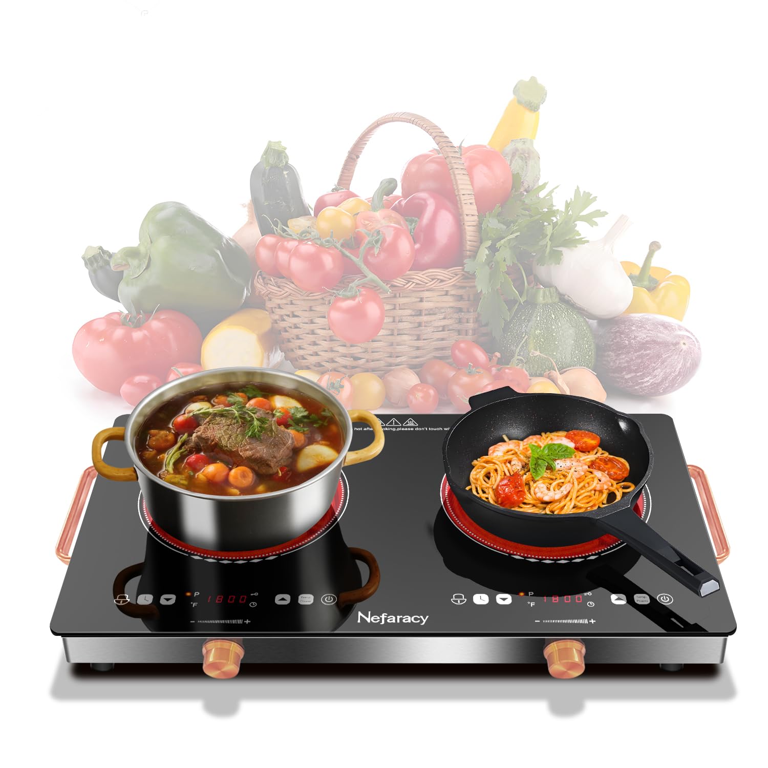 Amazon.com: 2 Burner Electric Cooktop 24 Inch Electric Stove, Nefaracy ...