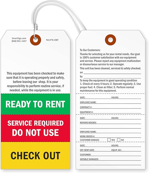 Amazon.com : SmartSign Ready to Rent Two-Sided Tags with Tear-Off Stubs ...