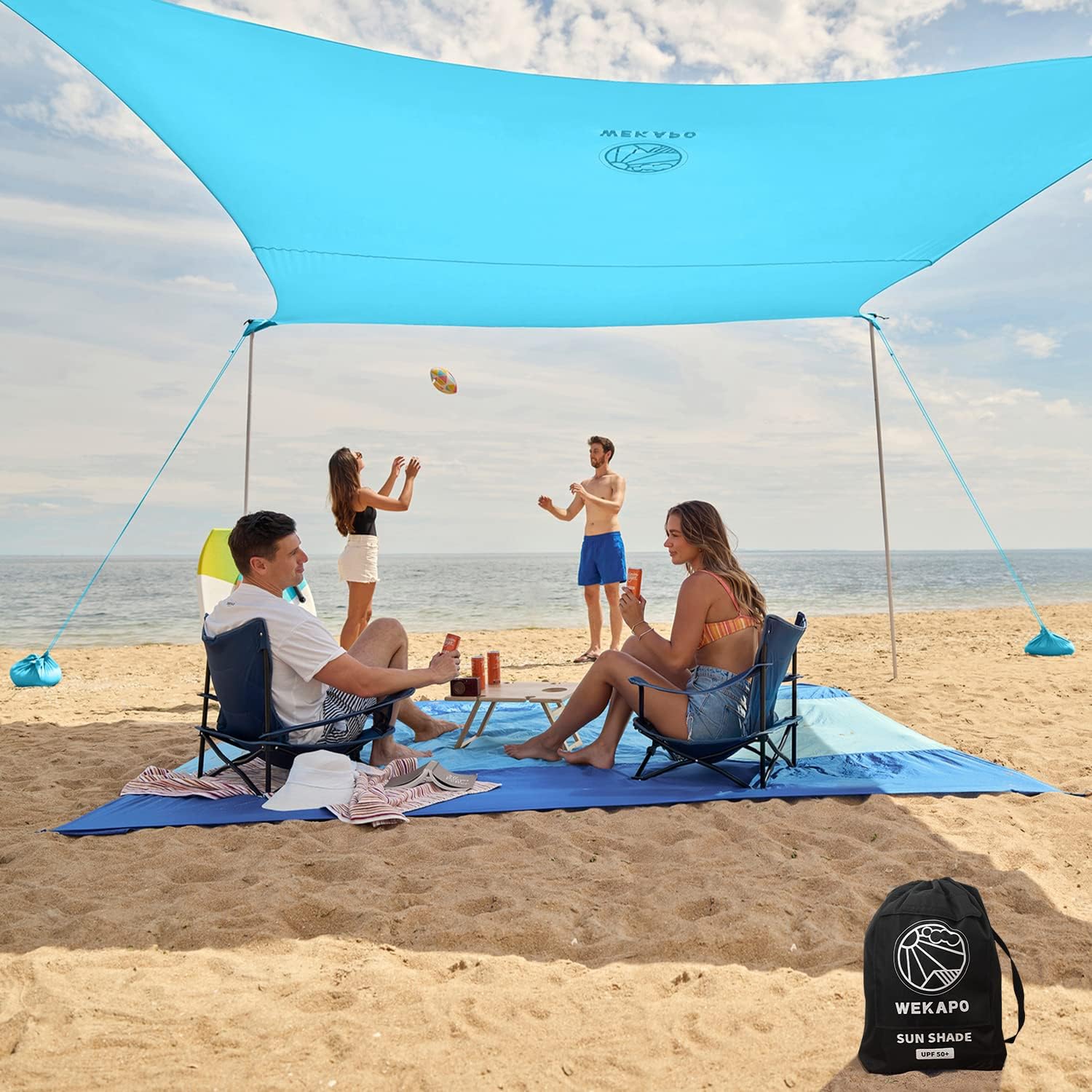 Amazon.com: WEKAPO Beach Tent Sun Shelter - Windproof Beach Canopy with ...