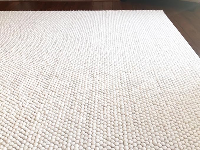 S & L Homes Wool Cotton Hand Woven Chunky Knit Popcorn Rug - Ivory ...