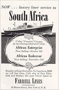 Amazon.com: RelicPaper 1949 Farrell Lines: African Enterprise, Endeavor ...