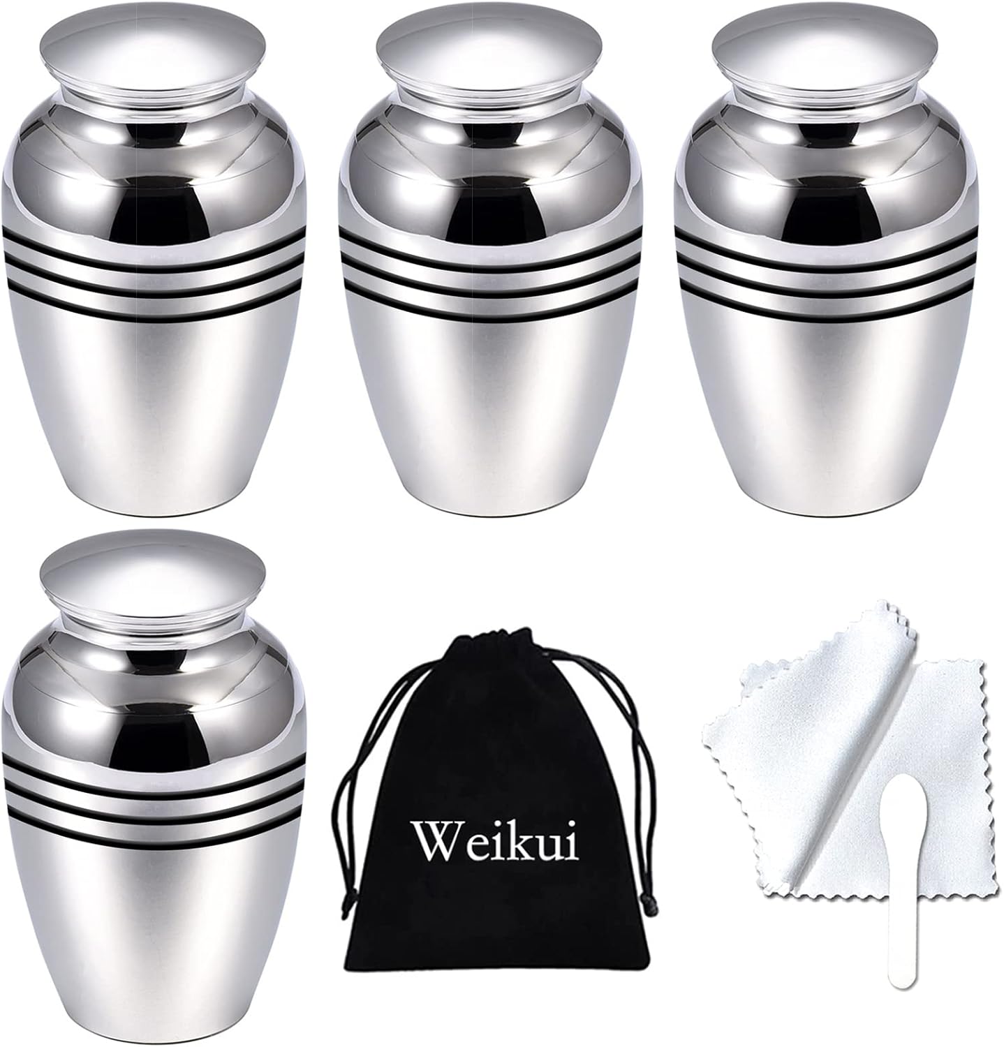 Amazon.com: Silver Beautiful Small Mini Keepsake Urn for Human or Pet ...