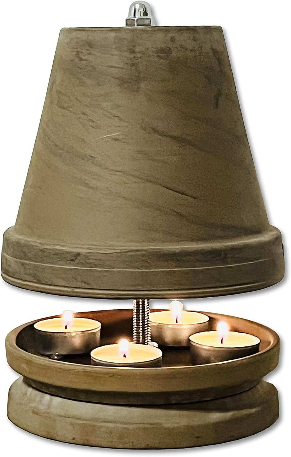 XL Terracotta Tea Light Oven Basalt Height 25 cm Diameter 18 cm (Kit ...