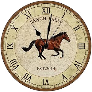 Amazon.com: Vintage Horse Run Wall Clock Ranch Farm Date Custom Wall ...