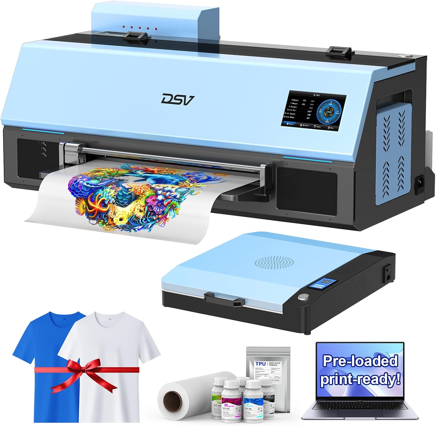 Amazon.com: DSV A3 Plus XP600 DTF Printer, Doubled Printing Speed ...