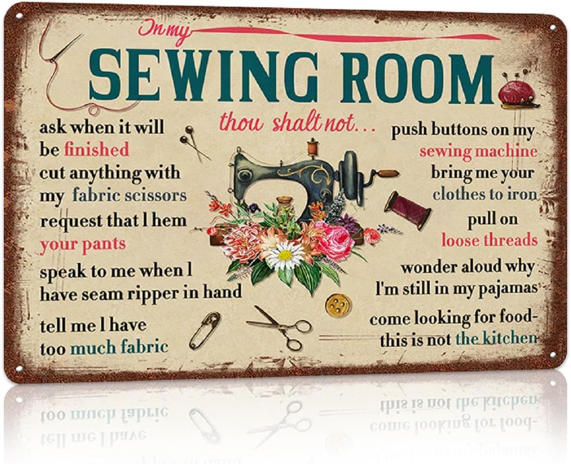Amazon.com: Sewing Room Decor Sewing Room Metal Sign Gift for Women ...