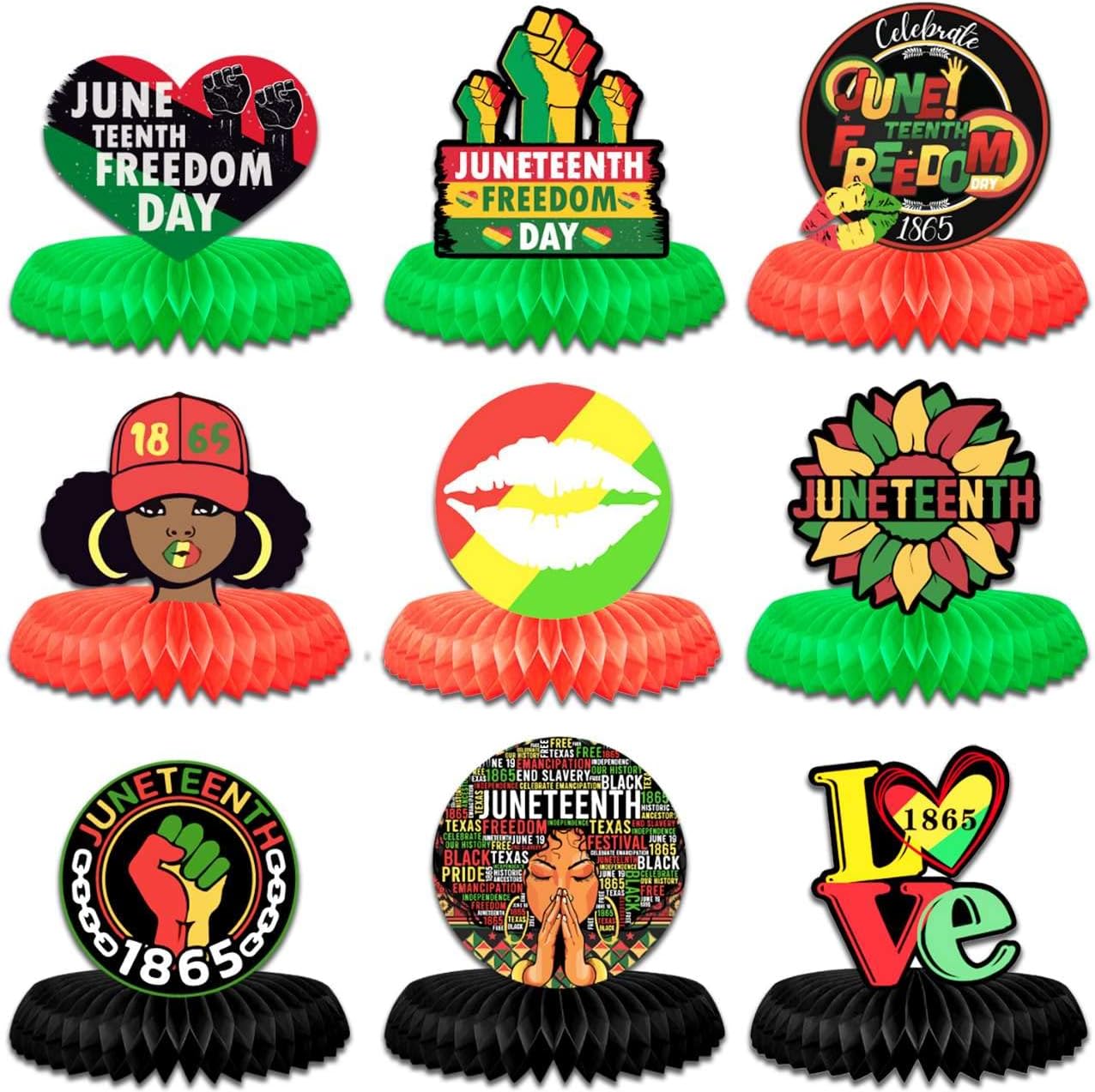 Amazon.com: Juneteenth Decorations Honeycomb Centerpieces, Happy ...