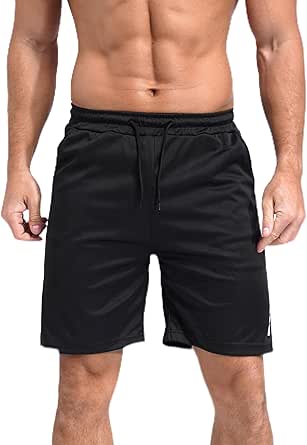 Fldy Mens Athletic Shorts Drawstring Elastic Waistband Trunks Pockets ...