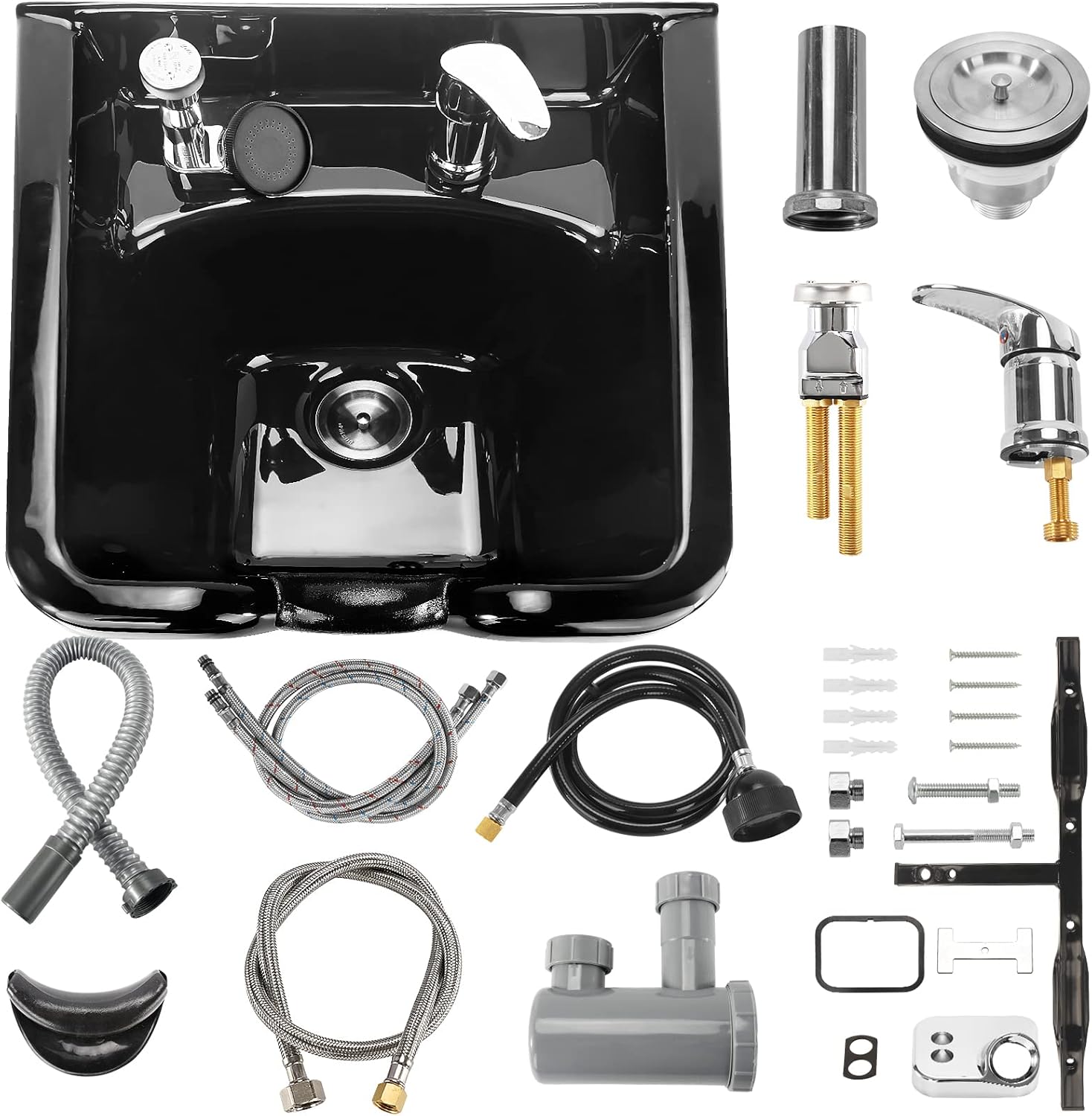 Amazon.com: LukLoy Shampoo Bowl Full Set Salon Sink Easy to Install ...