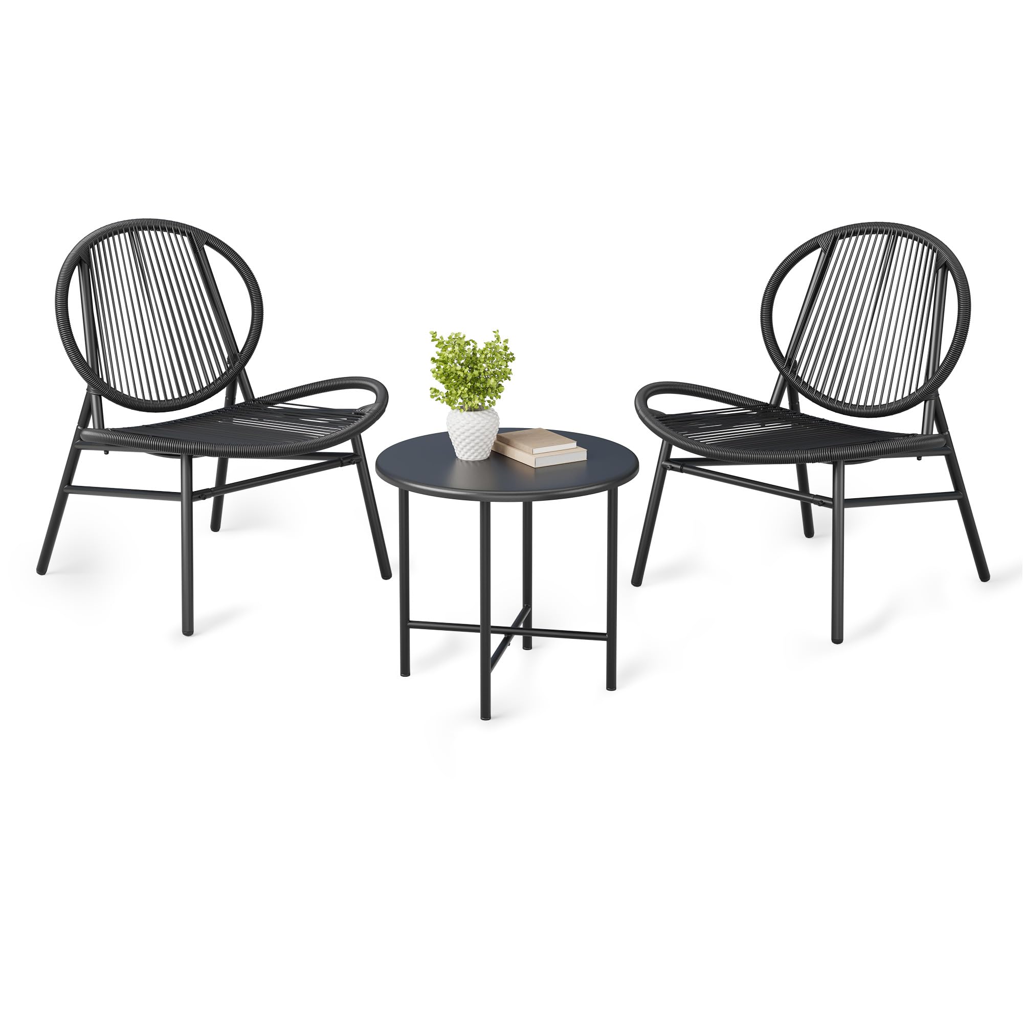 Snapklik.com : Acapulco Chair 3 Piece Patio Set, Outdoor Acapulco Chairs