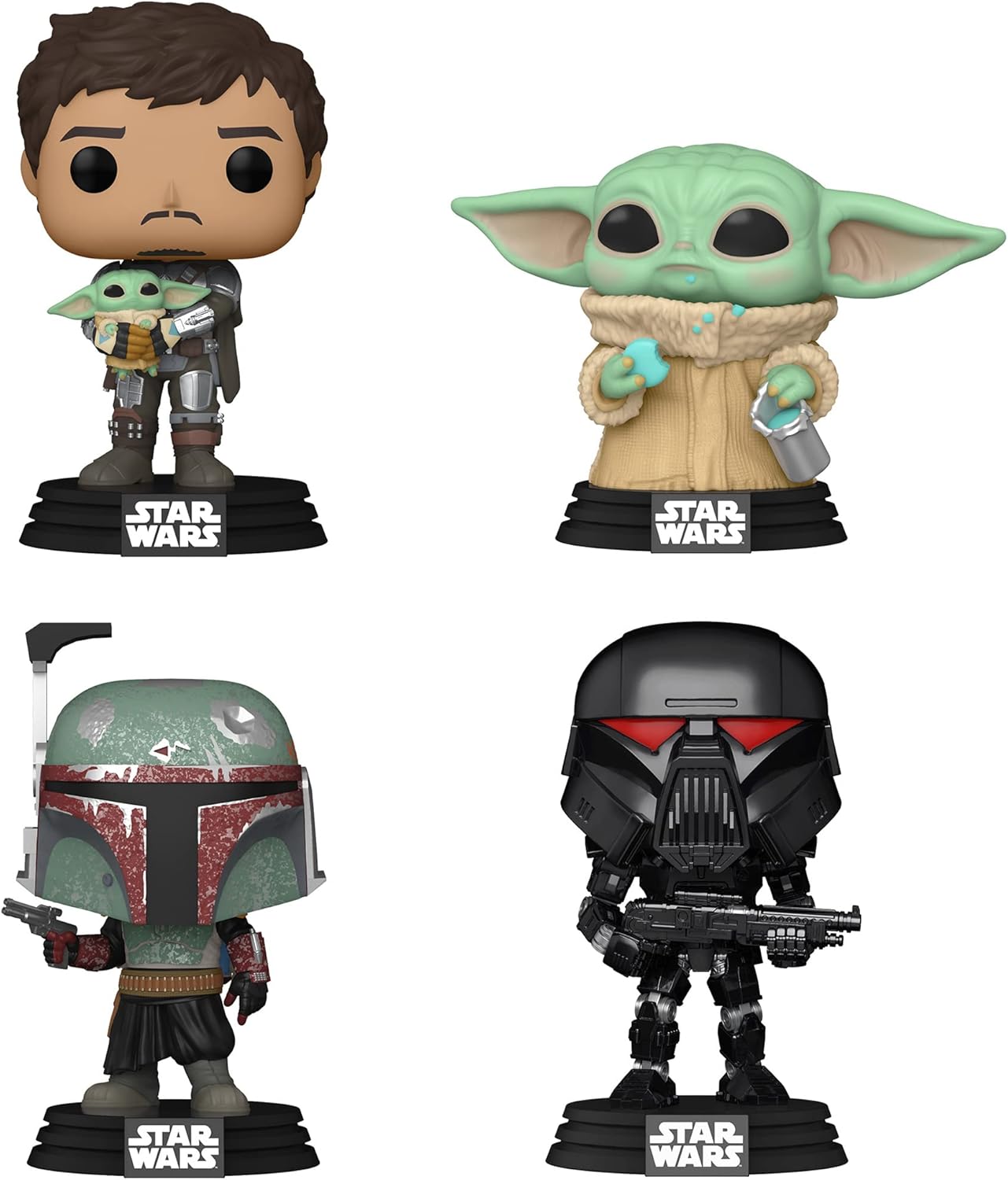 Amazon.com: Funko POP 星際大戰:POP! Mandalorian 曼達洛人收藏組 3 - Boba Fett,Mando ...