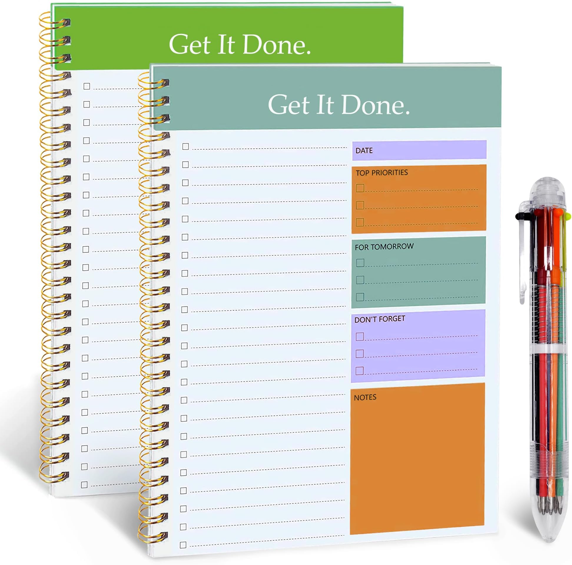 Amazon.com : Set of 2 To Do List Notebook - To Do List Notepad comes ...