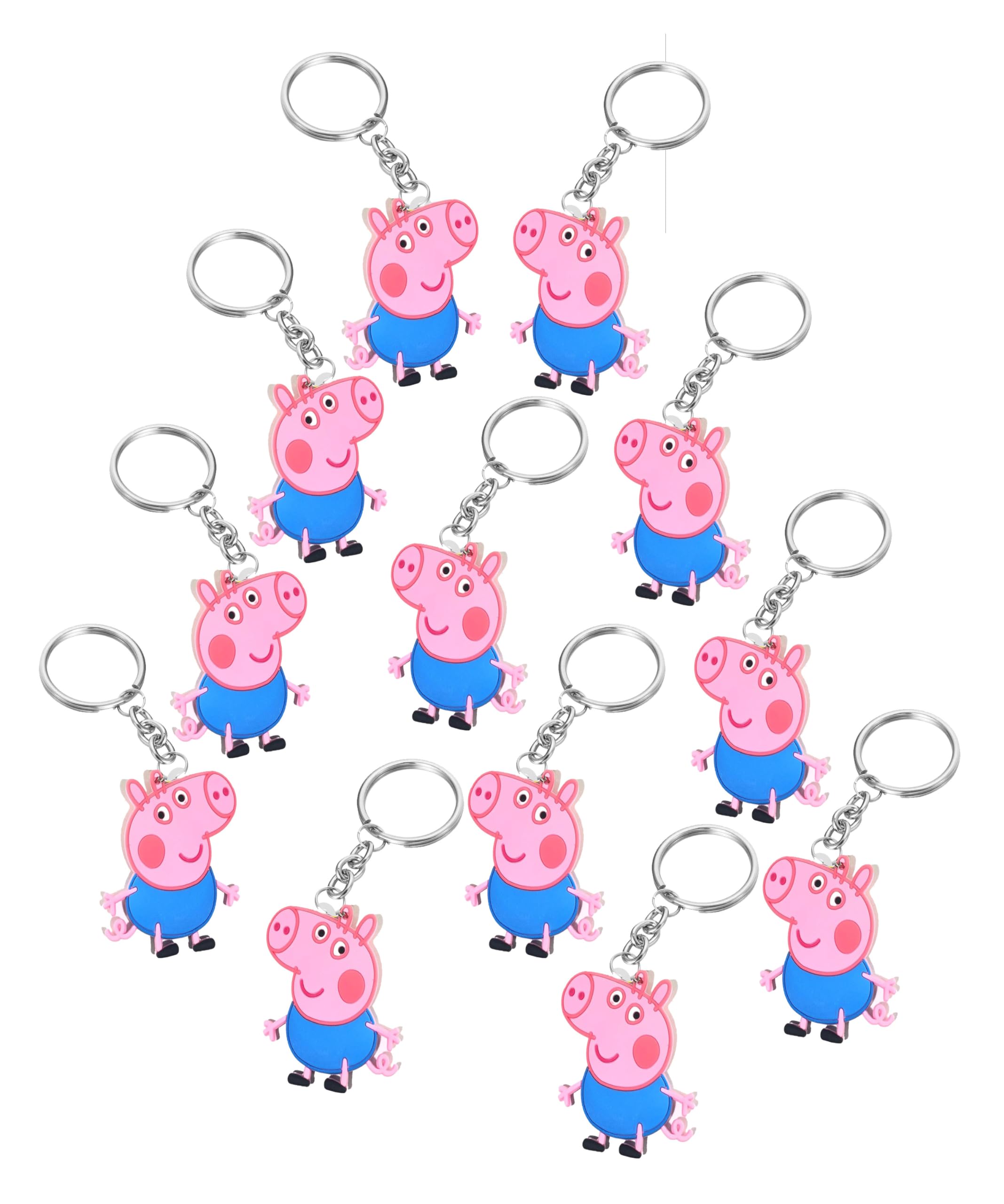 SHUDAUSHI® 12pcs Peppa Printed Key Chain for Boys, Key Chain Key Holder ...