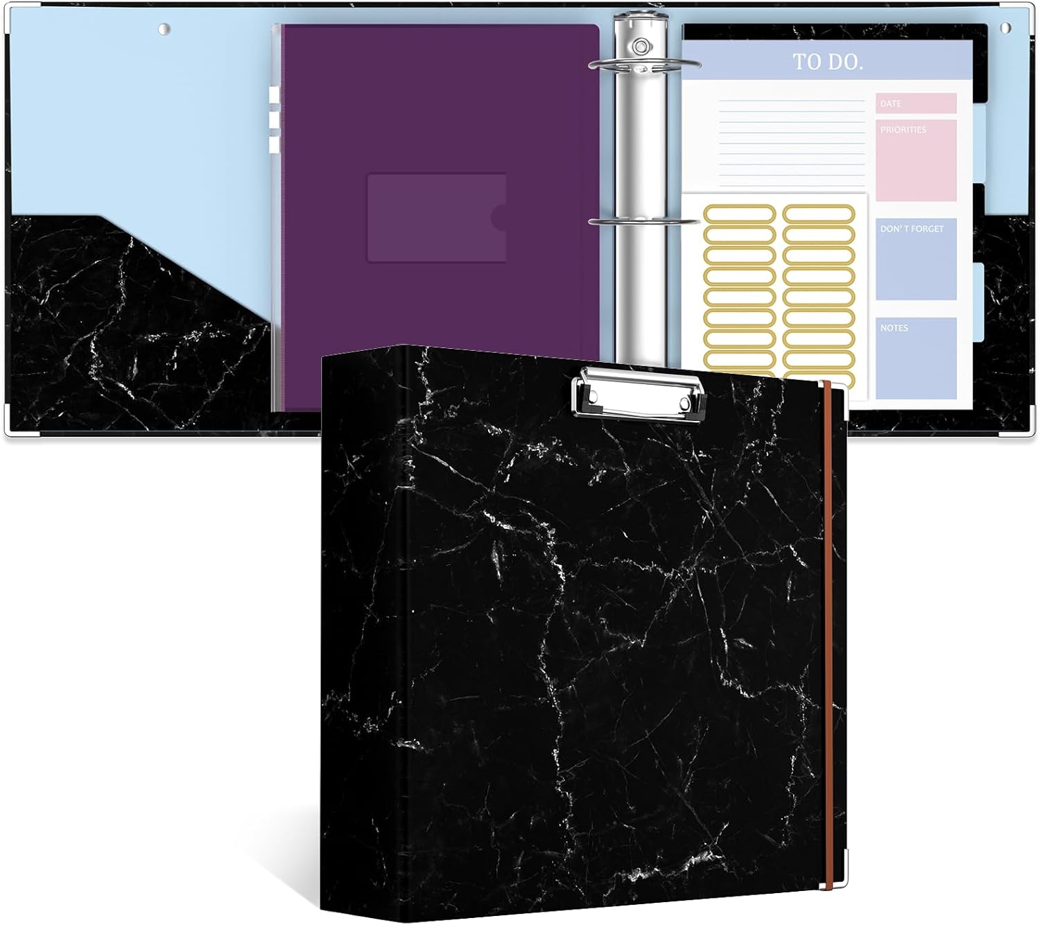 Amazon.com : ZAXMEY 3 Ring Binder, 3 Inches Round Ring Binder with ...