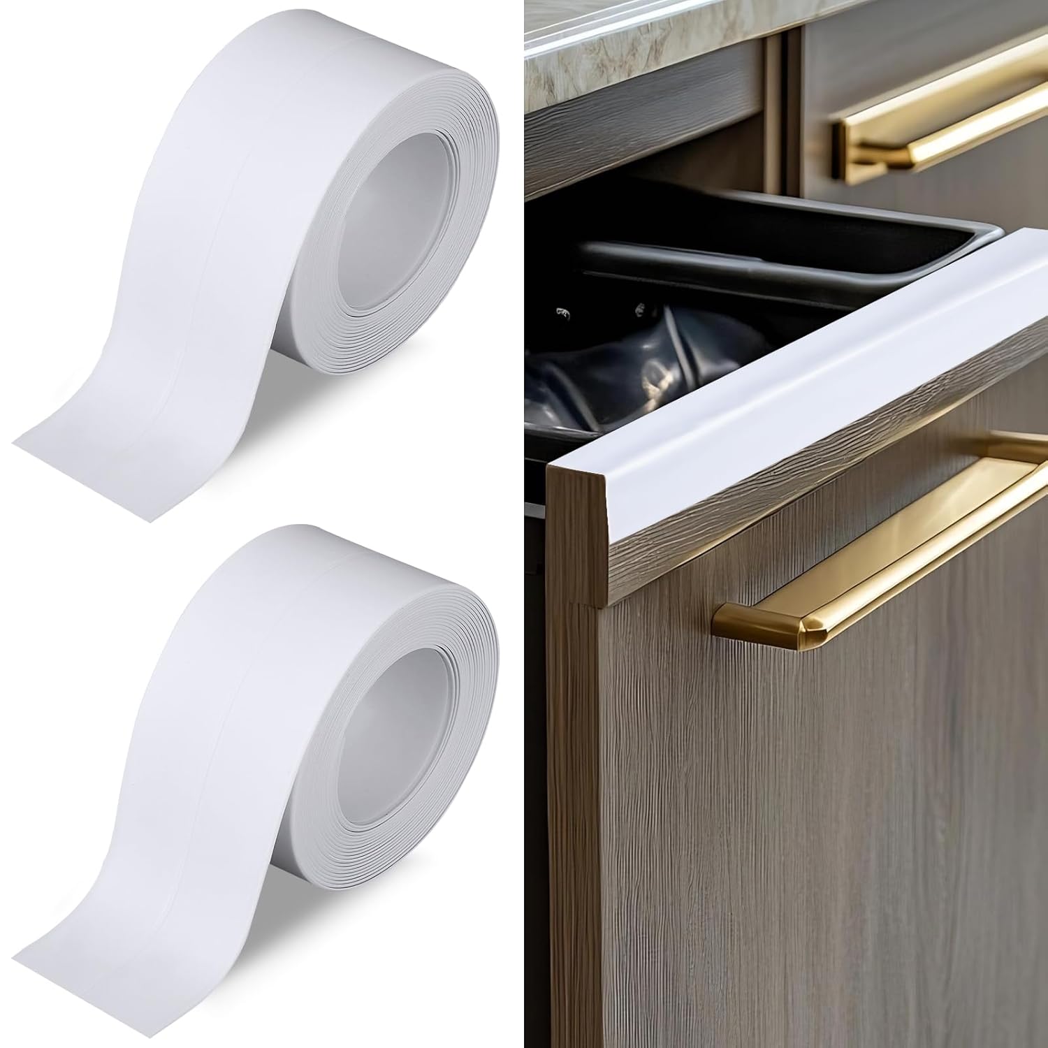 Amazon.com: 2 Rolls PVC Soft Cabinet Protectors for Kitchen Cabinets ...