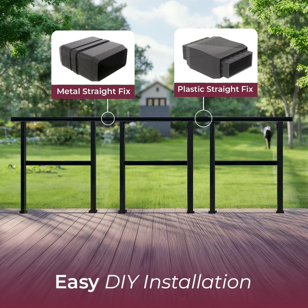 Snapklik.com : CR Fence & Rail Horizontal Metal Deck Railing, 6ft Wide ...