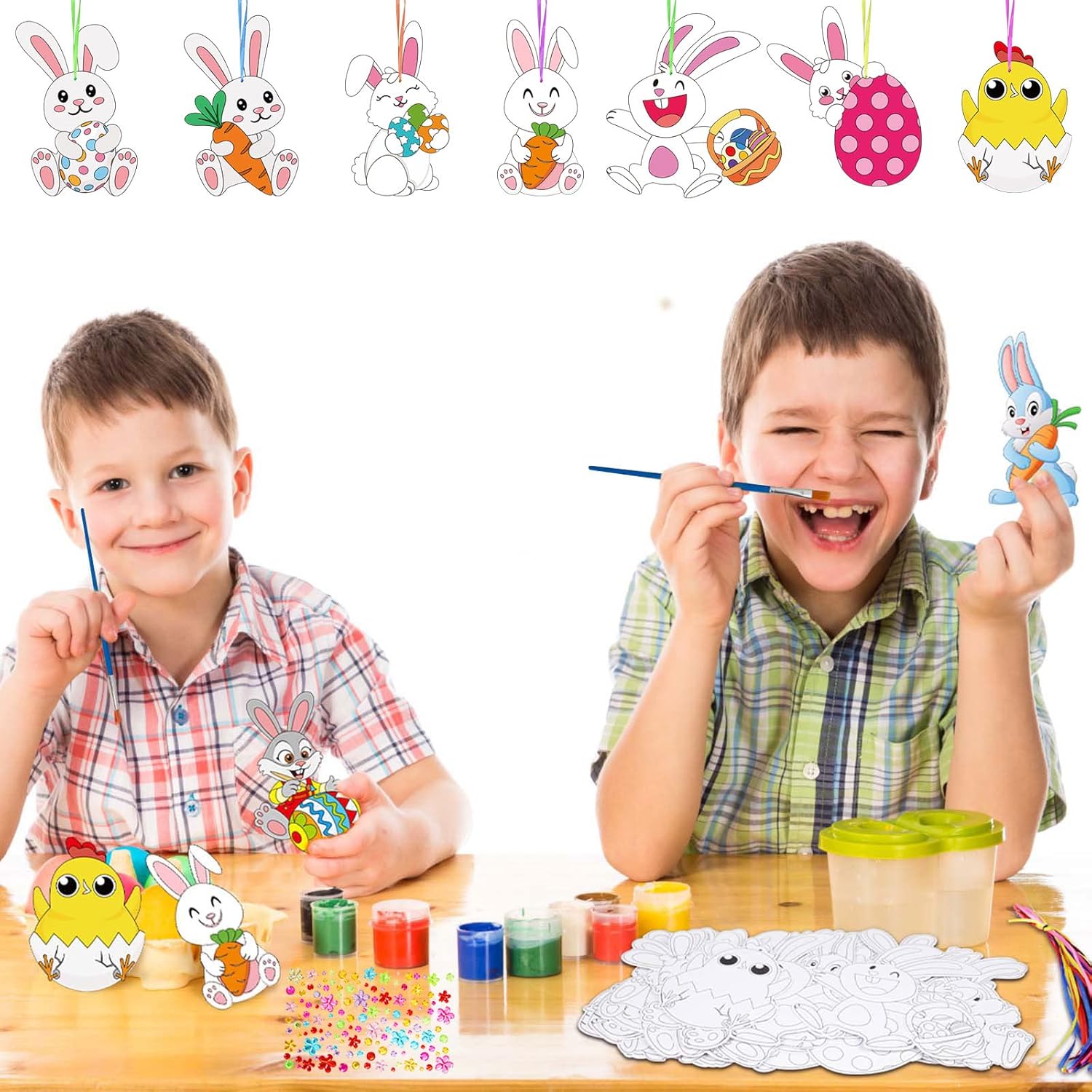 LETRAN Paquete de 48 manualidades de Pascua para niños kit de ...