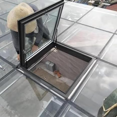 Roof Hatch，，Customizable Roof Hatch with Double-Layer Tempered Glass ...