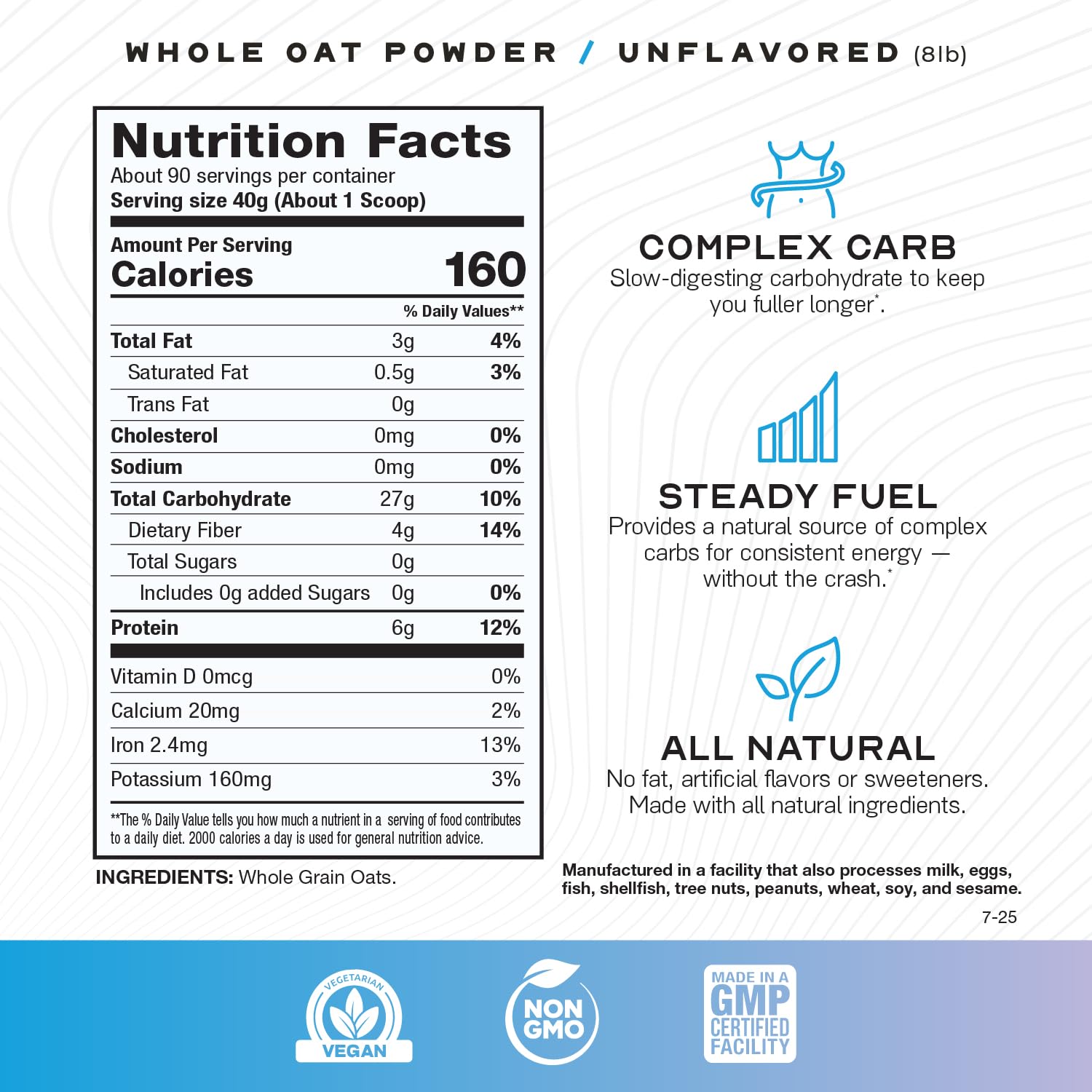 Snapklik.com : Muscle Feast Whole Oat Powder All Natural Complex Carb ...