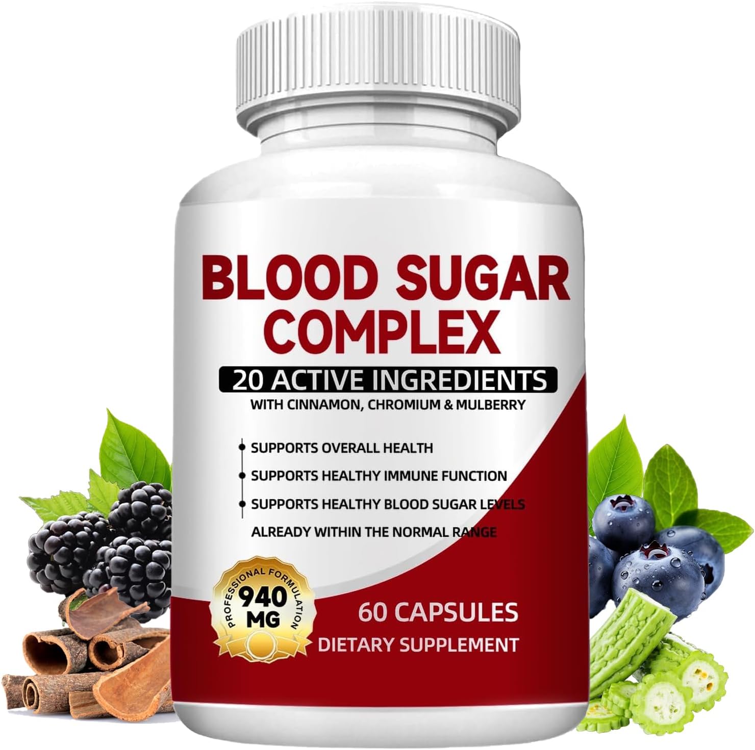Amazon.com: OFHOFH Blood Sugar Complex Supplement | with Cinnamon ...