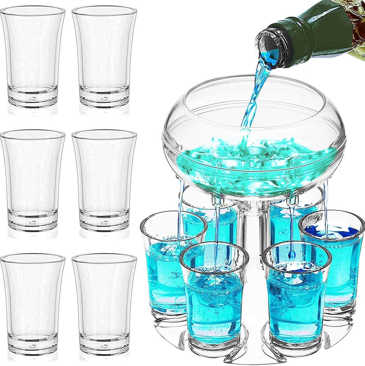 Amazon.com | Zcvtbye Shot Glass Dispenser and Holder with 6 Shot ...