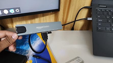 Amazon Basics USB-C Hub Dock 7-in-1 with 4K 30HZ HDCP Compliant ...