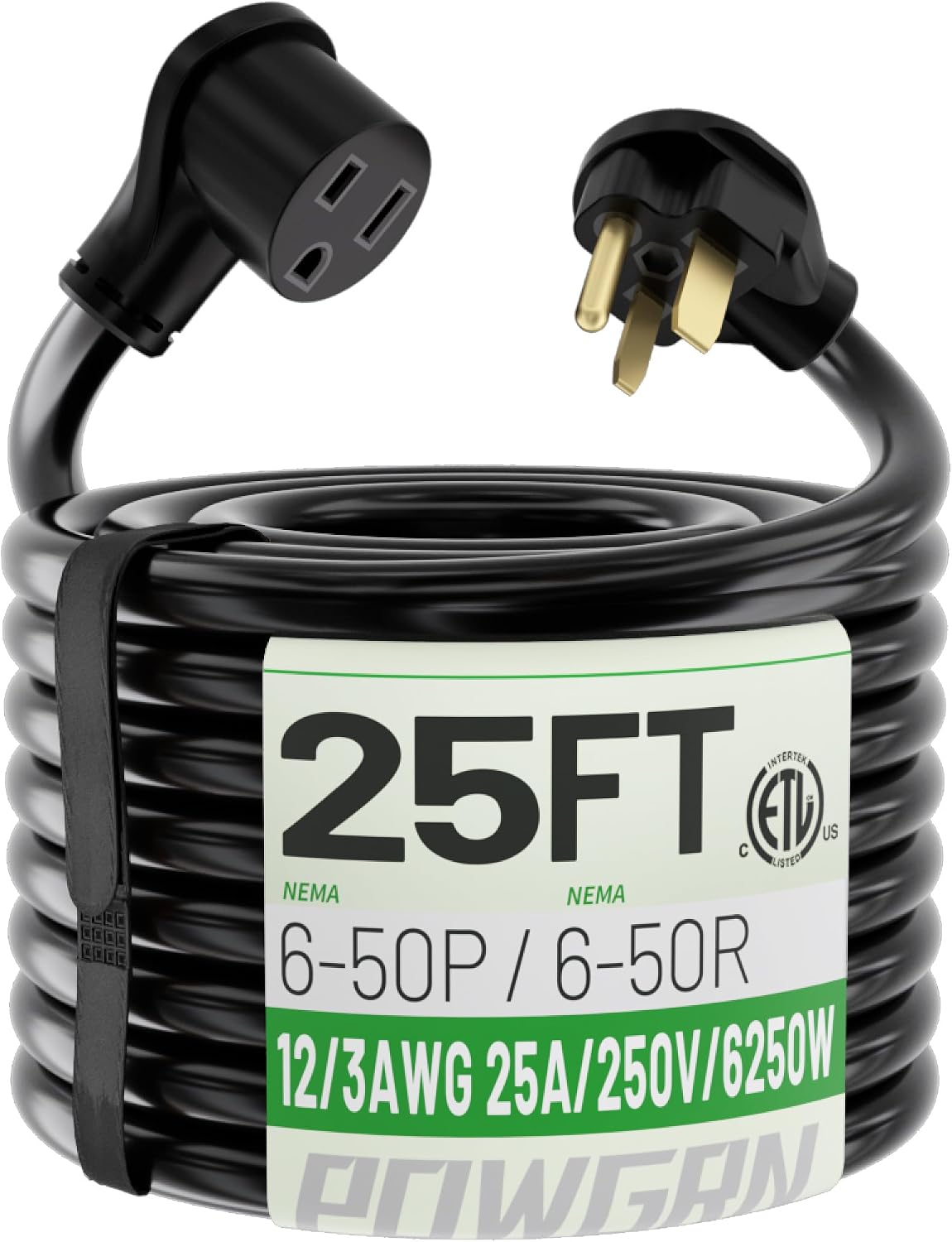 Amazon.com: POWGRN 25 AMP 25ft Welder Extension Cord Outdoor 12 Gauge ...