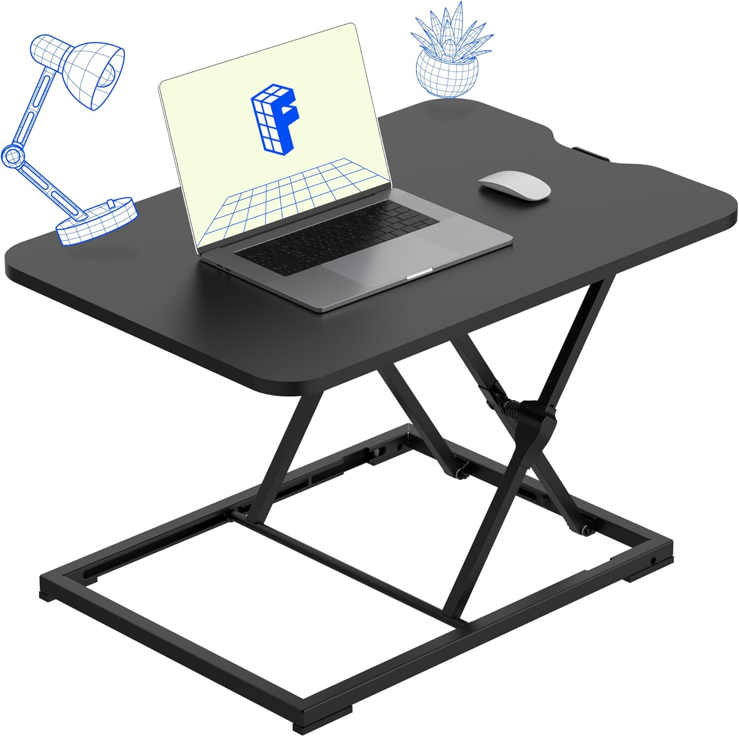 Amazon.com: FLEXISPOT 27inch Standing Desk Converter Ultra Low Profile ...