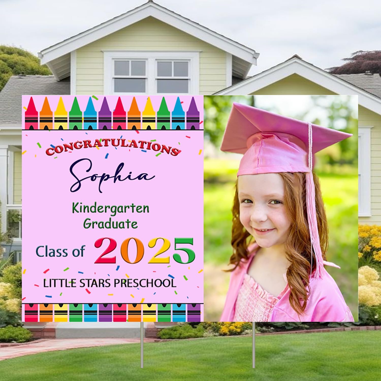 Amazon.com : Personalized Kindergarten Graduation Yard Sign - Custom ...