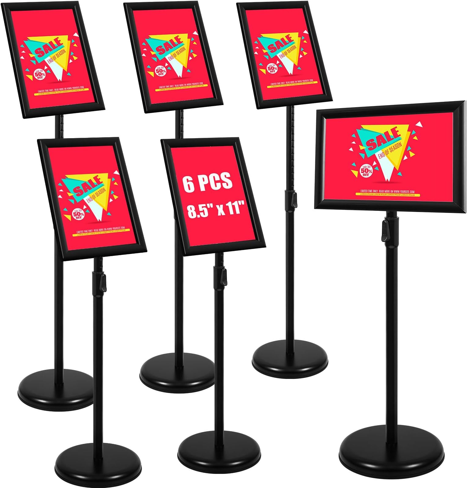 Amazon.com : Dunzy 6 Pack 8.5 x 11 Poster Sign Holder Stand Adjustable ...