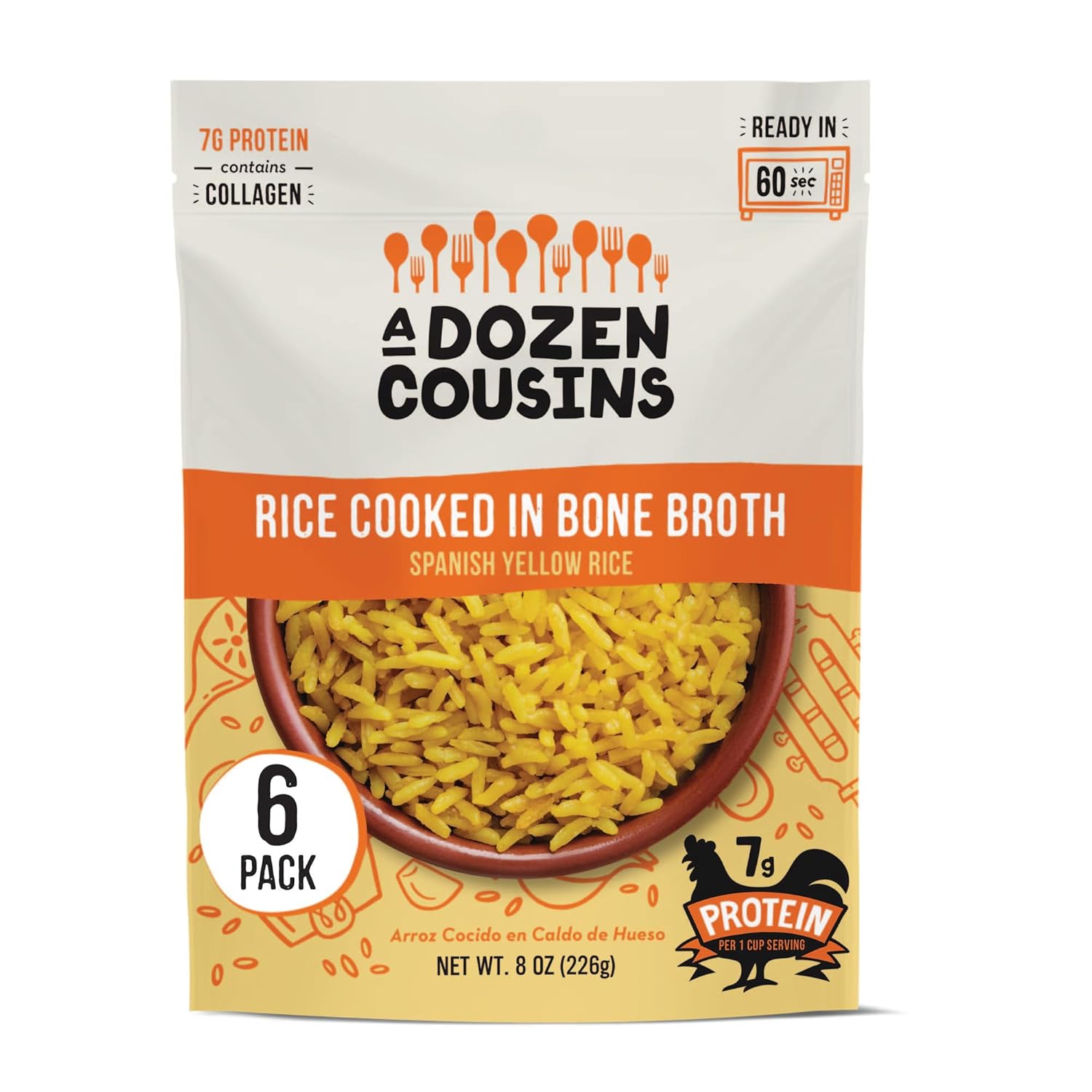 Amazon.com : A Dozen Cousins Rice Cooked in Bone Broth Microwaveable ...