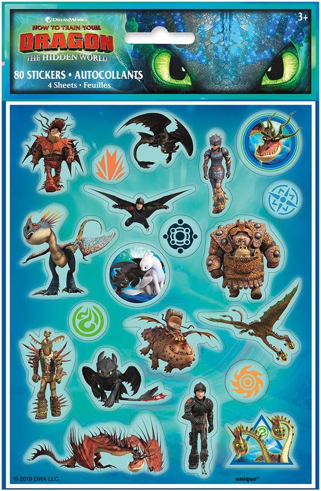 Amazon.com: How to Train Your Dragon Sticker Sheets - Assorted Designs ...
