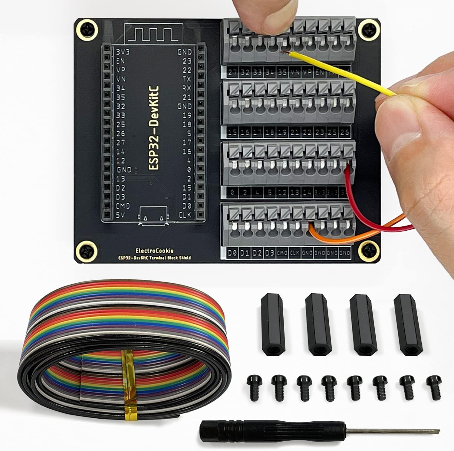 Amazon.com: ElectroCookie ESP32 Terminal Block Shield Kit, Compatible ...