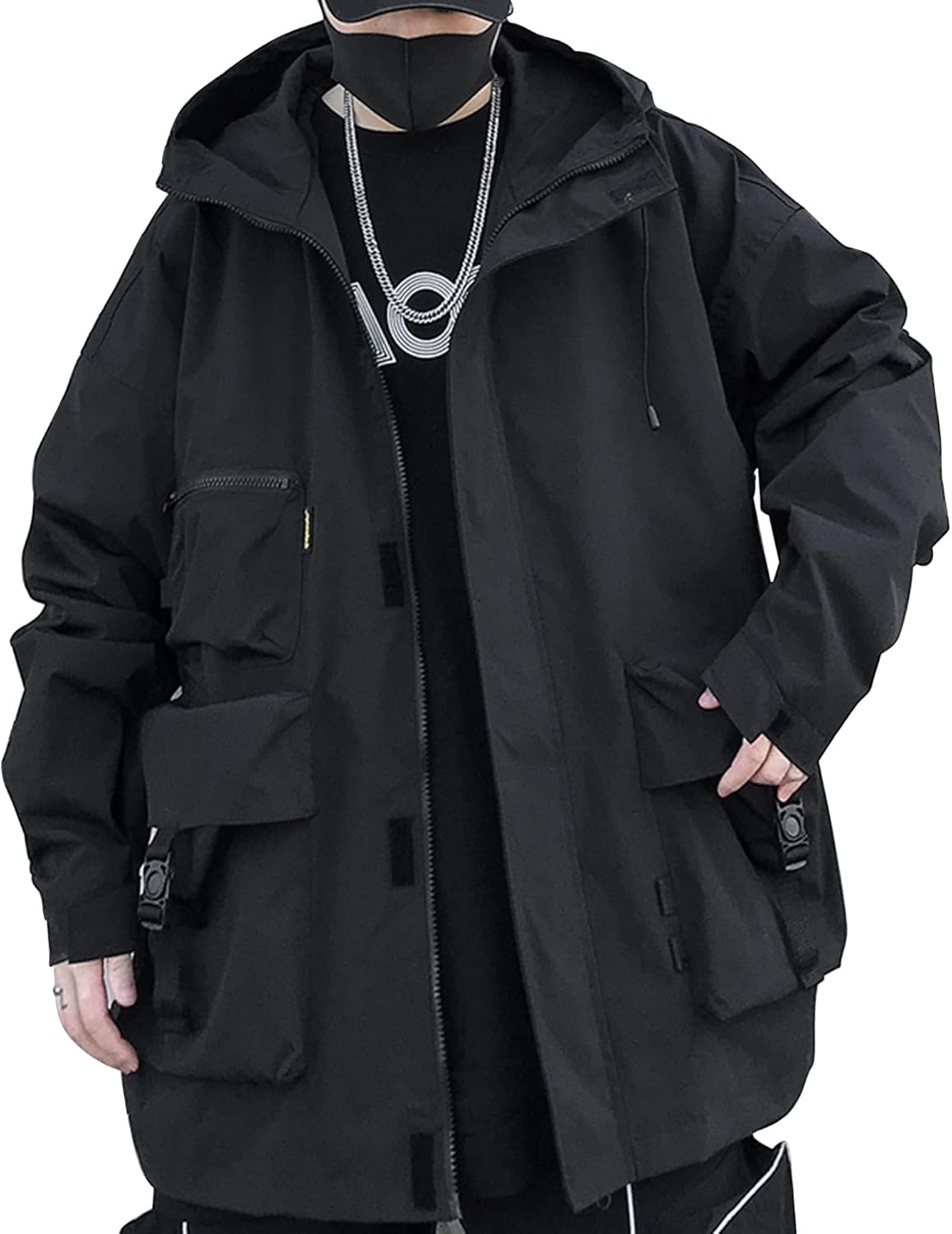 XYXIONGMAO Casual Techwear Zipper Tactical Gothic Clothes Jacket ...