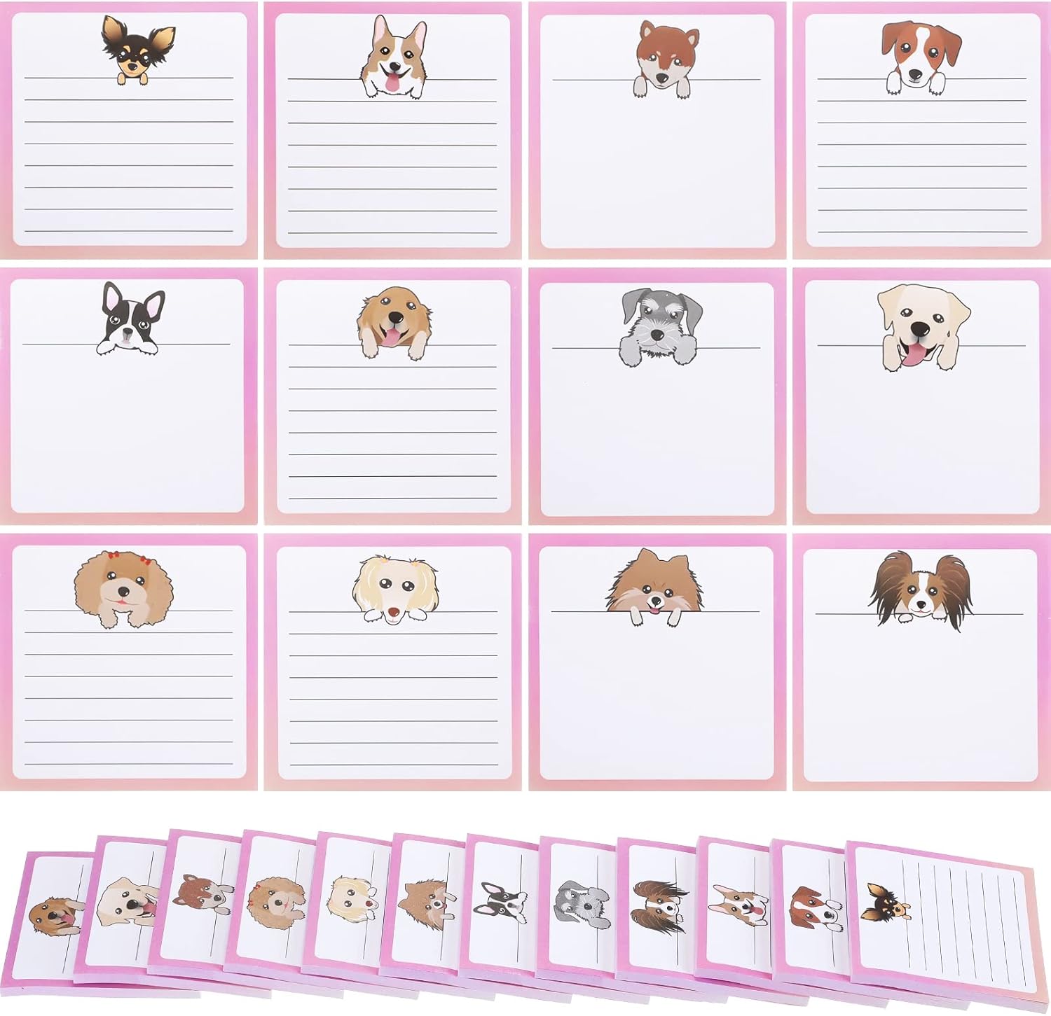 Amazon.com : Handepo 12 Pack Dog Sticky Notes Bulk Small to Do List ...