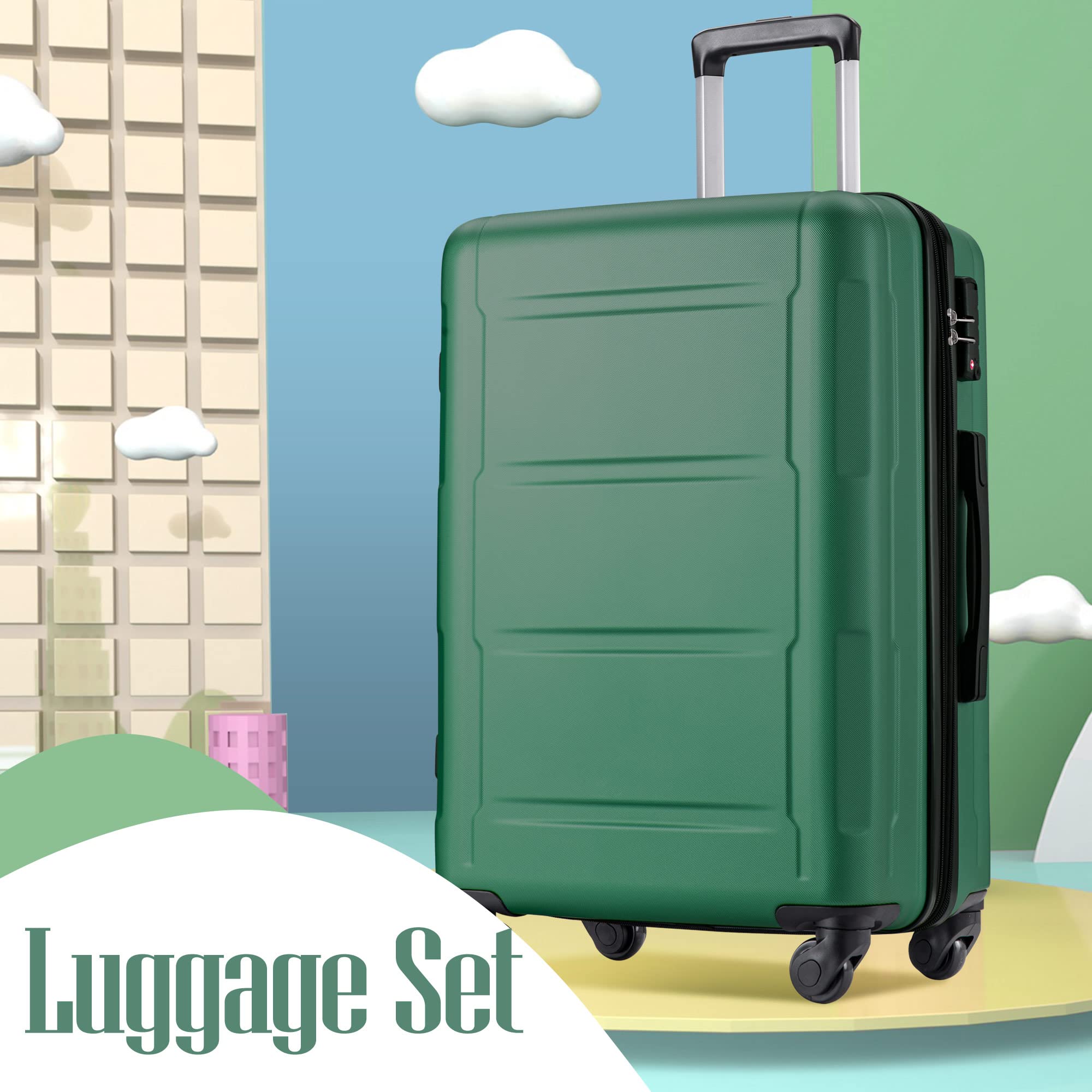 Snapklik.com : Merax Luggage Sets 2 Piece Carry On Luggage Suitcase ...
