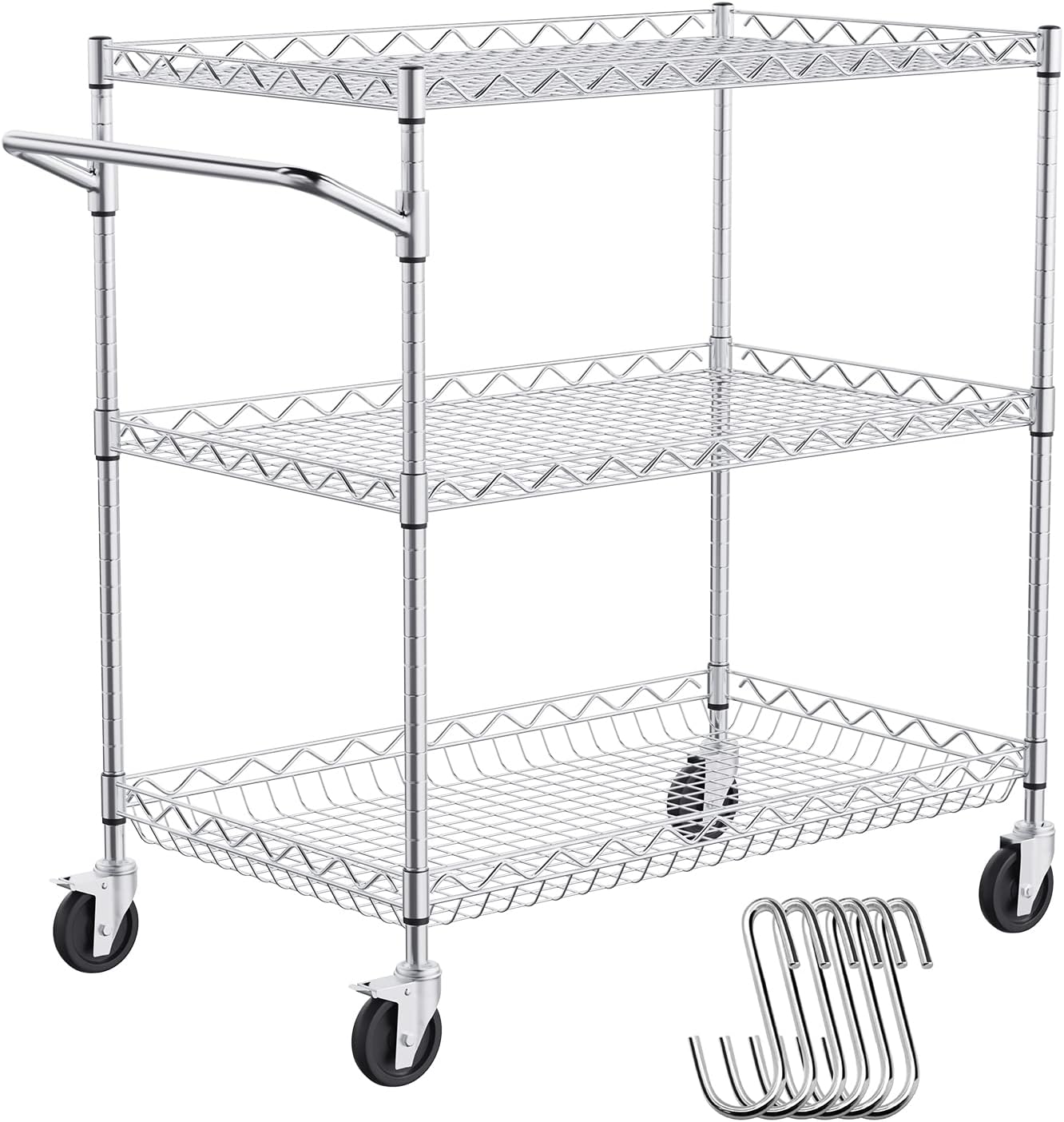 Amazon.com: tonchean 3 Tier Stainless Steel Utility Cart 400 lbs ...