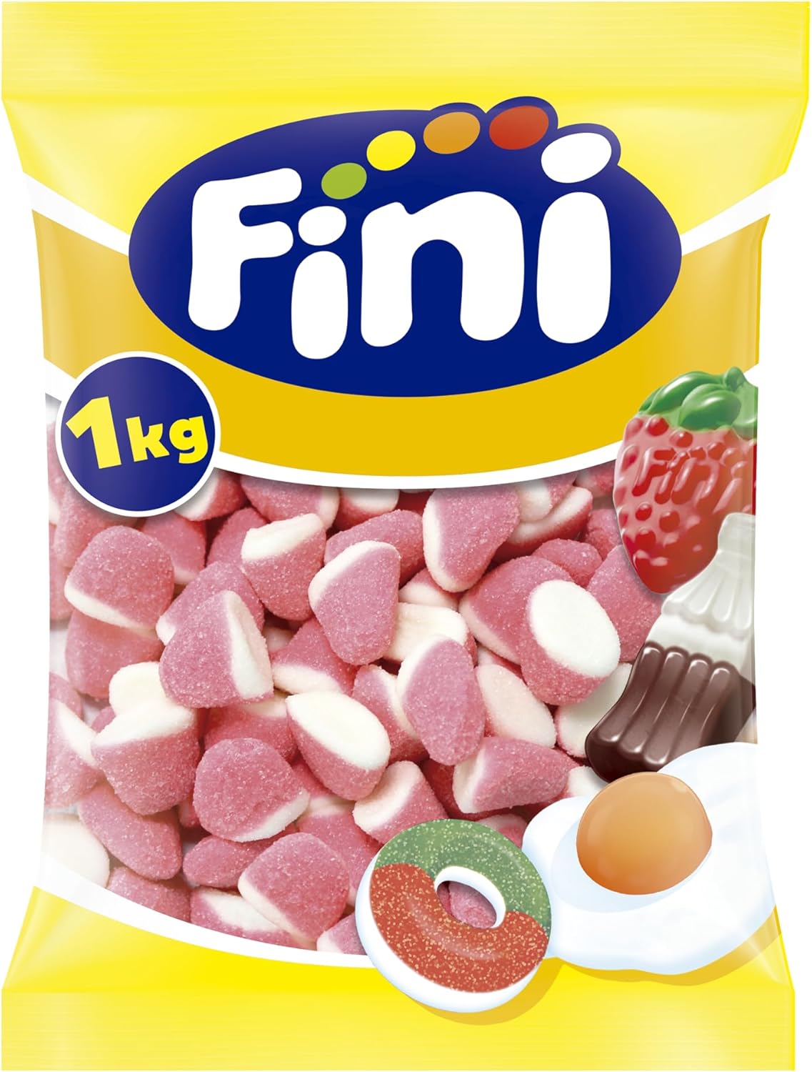 FINI Strawberry Kisses | Fruit flavour Candy | 1kg Bag : Amazon.co.uk ...