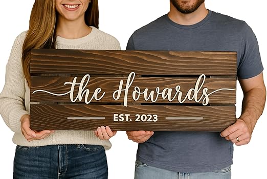 Amazon.com: Wooden Name Sign Personalized and Custom, Solid Rustic Wood ...