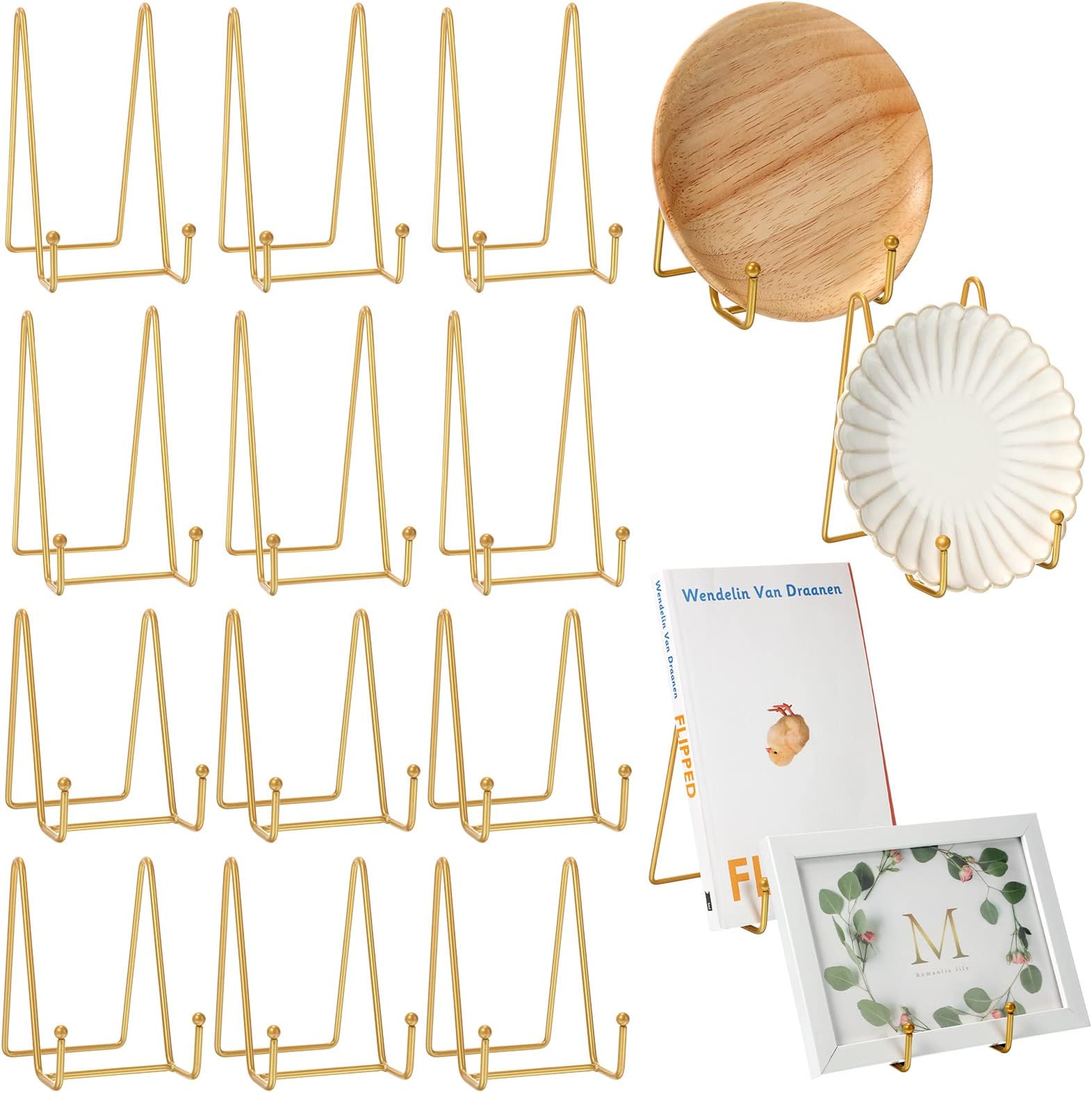 Amazon.com: Boao 10 Pack 6 Inch Iron Plate Stands for Display, Gold ...