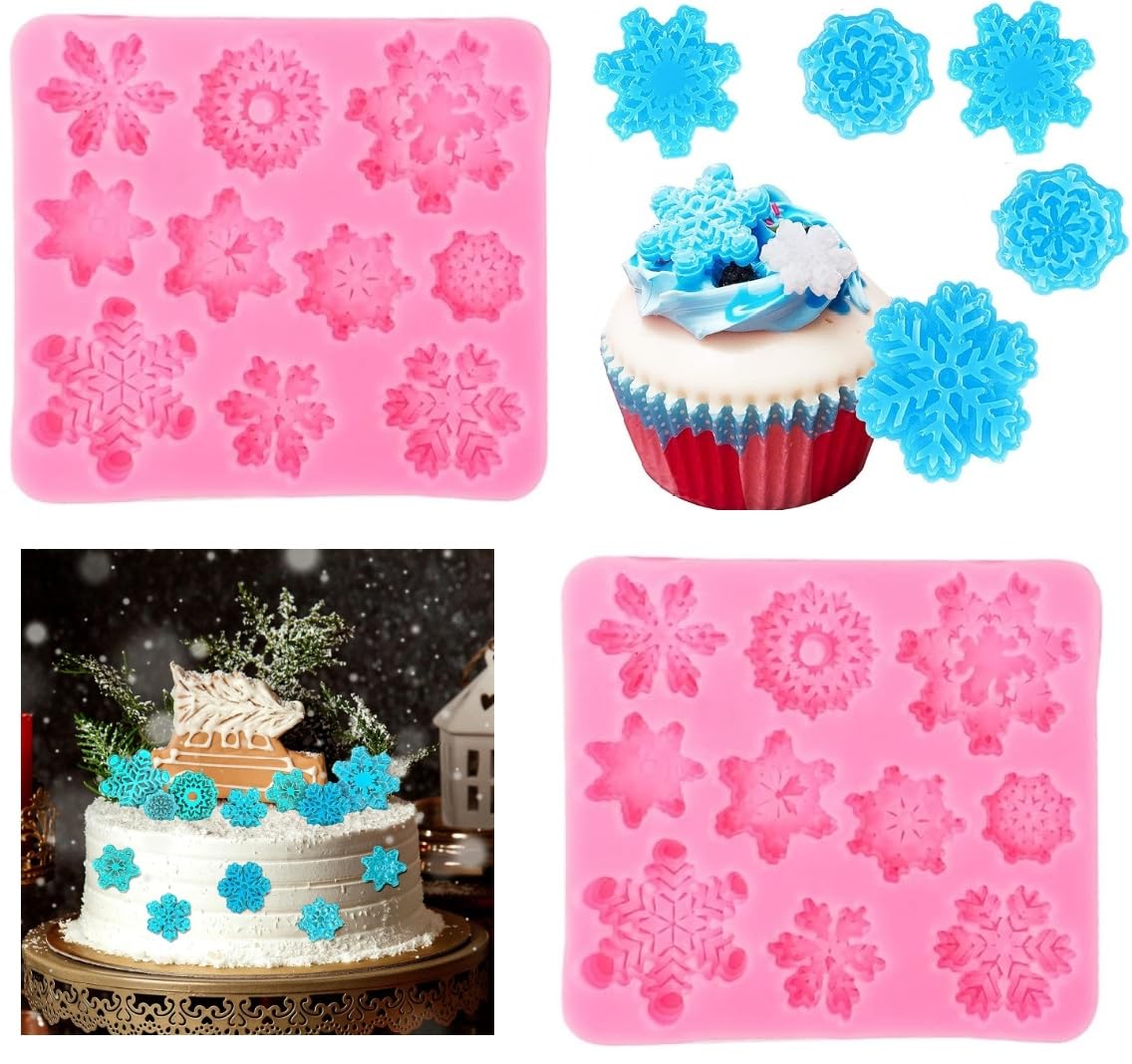 Amazon.com: 3D Snowflake Silicone Mold Christmas Snowflake Fondant ...