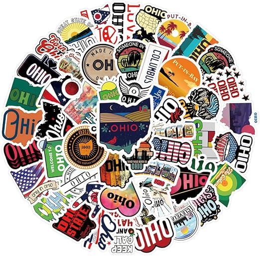 Amazon.com: Ohio State Stickers 63pcs Decals Travel Aesthetic ...